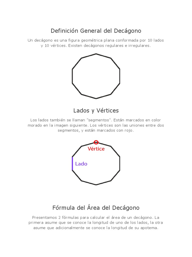Definición y características del decágono | PDF | Geometría Convexa ...