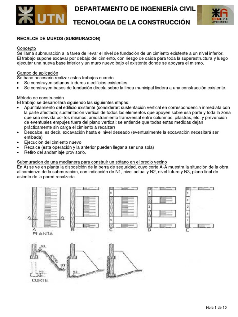 Proceso de Submuración en Construcción | PDF | Fundación (Ingeniería ...