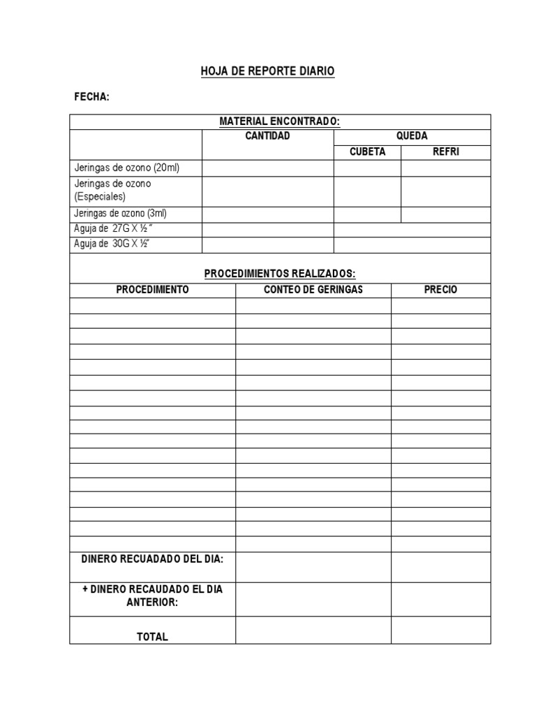 Hoja de Reporte | PDF