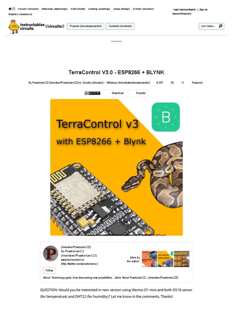 TerraControl V3.0 - ESP8266 + BLYNK - 5 Steps (With Pictures) - Instructables PDF | PDF | Ios ...
