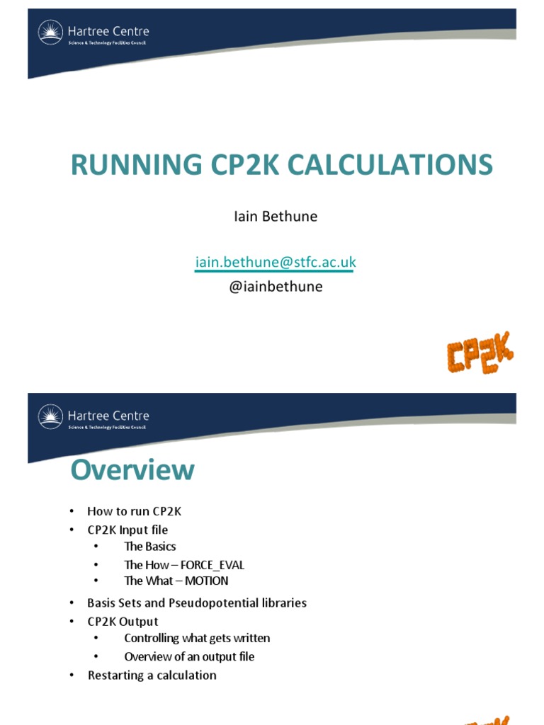 Running Cp2K Calculations: Iain Bethune | PDF | Density Functional ... Running Cp2K Calculations: Iain Bethune | PDF | Density Functional ...