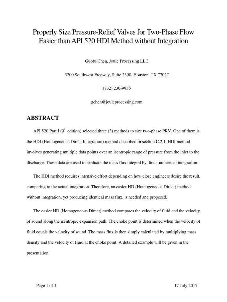 Properly Size Pressure-Relief Valves For Two-Phase Flow Easier Than API ...