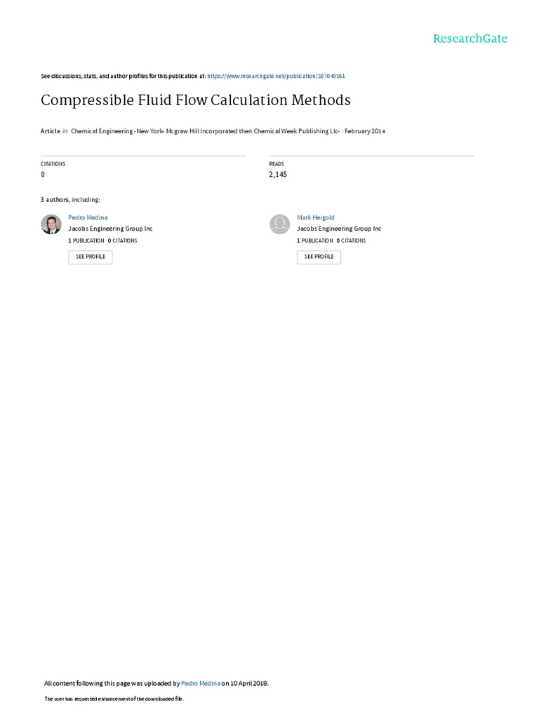Compressible Fluid Flow Calculation Methods | PDF | Mach Number | Fluid ...