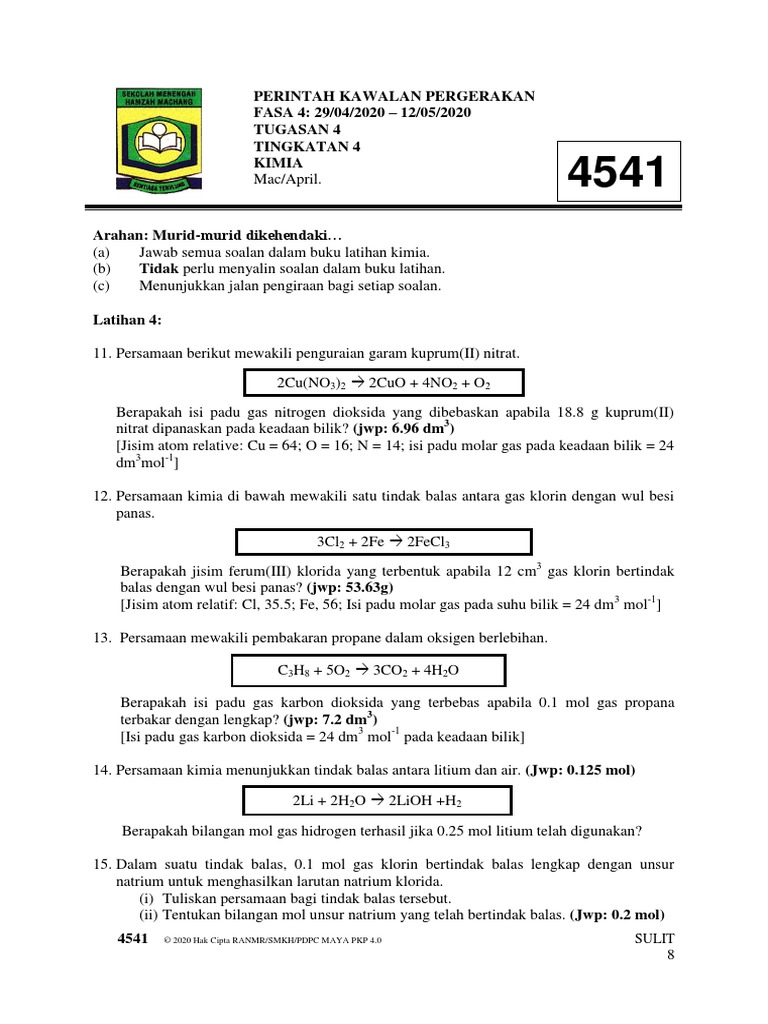 03 Tugasan Kimia PKP Fasa 4 4ST2 PDF | PDF
