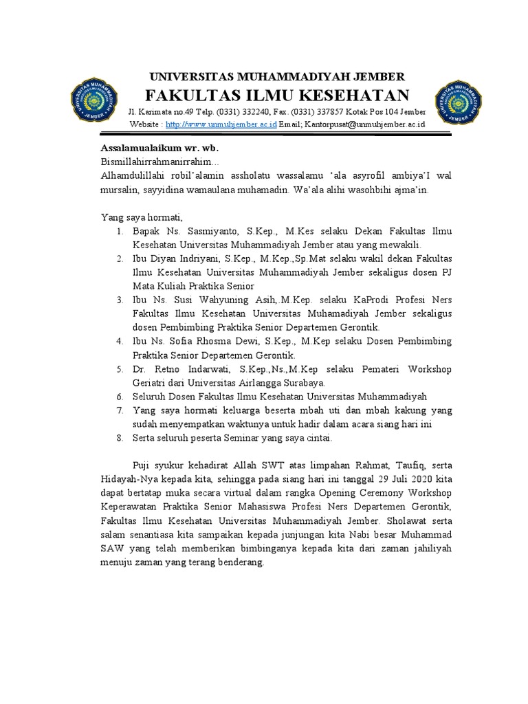 Teks MC Pembukaan | PDF