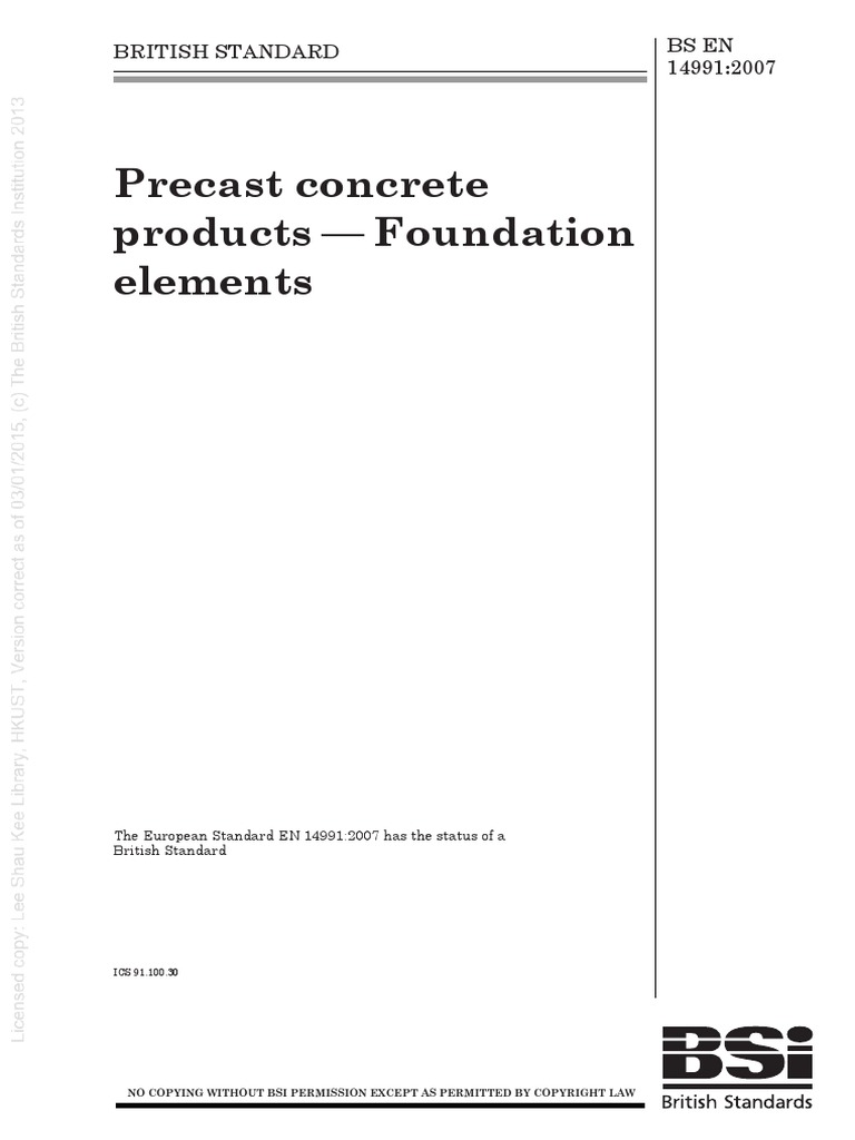 BS EN 14991-2007-Foundation Elements PDF | PDF | Strength Of Materials ...