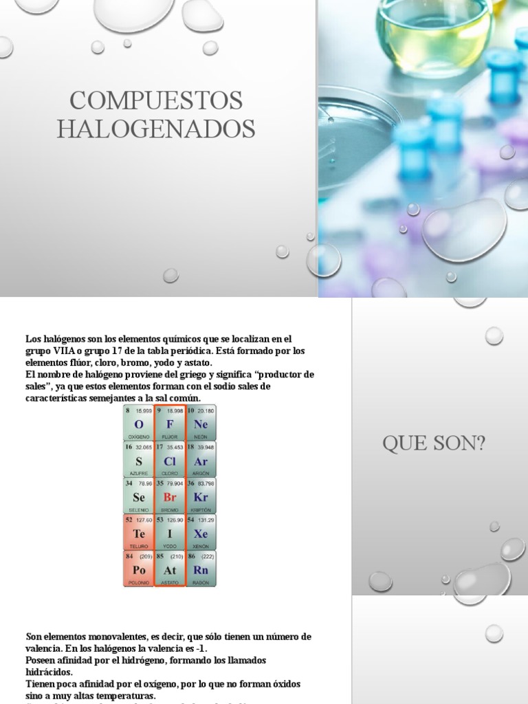 Compuestos Halogenados | PDF | Elementos químicos | Flúor