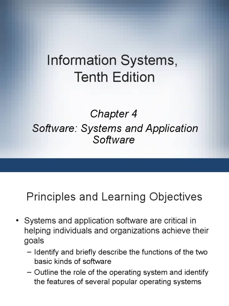 Information Systems, Tenth Edition: Software: Systems and Application ...