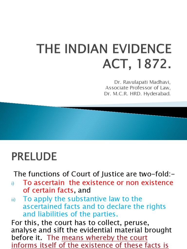 L-Law of Evidence - General Principles PDF | PDF | Evidence (Law ...