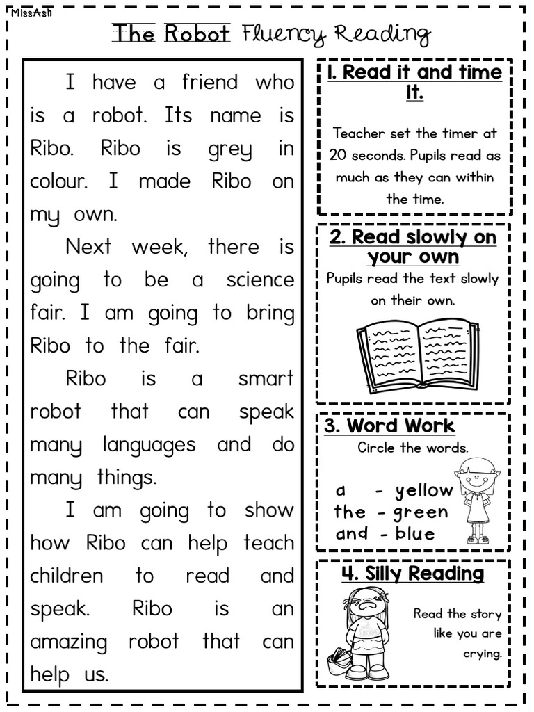 Year 2 The Robot Fluency Reading | PDF