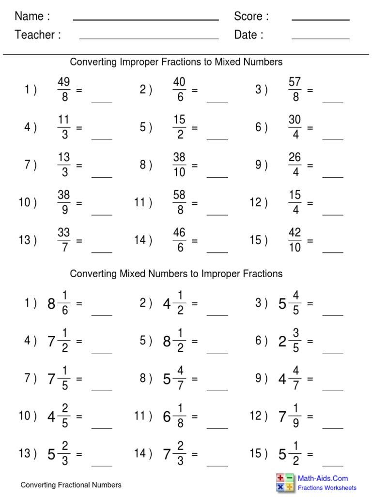 Converting Fractional Numbers | PDF | Fraction (Mathematics) | Division ...