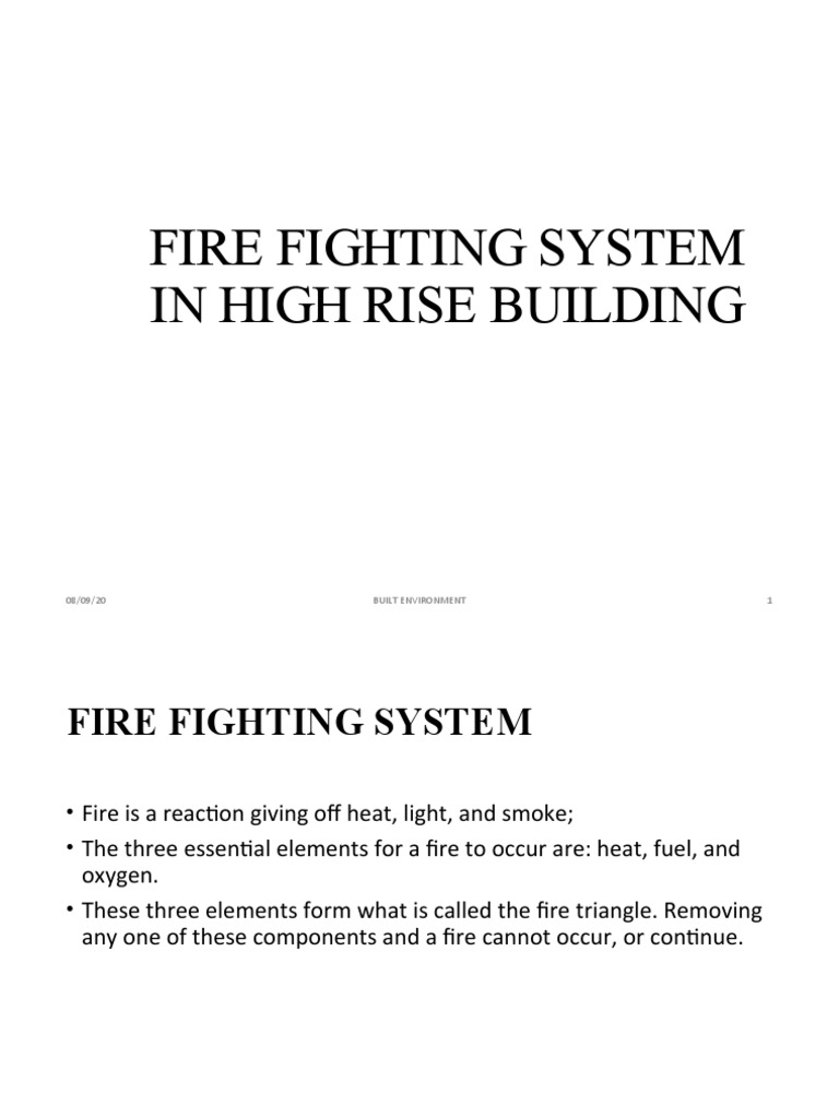 Fire Fighting System in High Rise Building: 08/09/20 Built Environment ...
