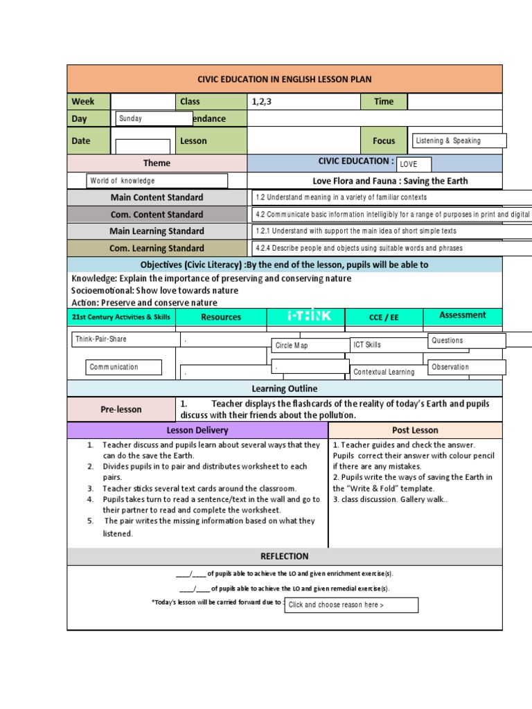 Love Flora and Fauna Save Earth | PDF | Lesson Plan | Teachers
