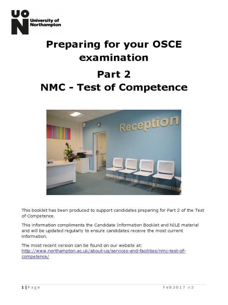 Preparing For Your OSCE Examination NMC - Test of Competence | PDF ...