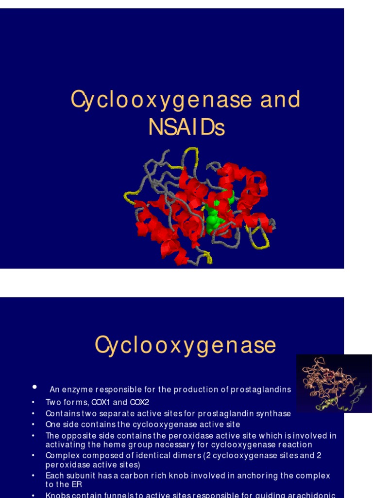 Cyclooxygenase and Nsaids | PDF | Prostaglandin | Nonsteroidal Anti ...