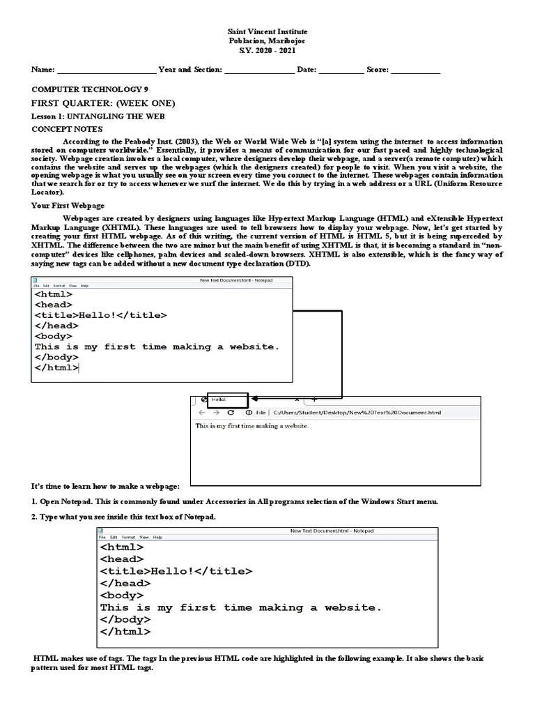 Computer 9 Module Ikaduha | PDF | Html | Html Element