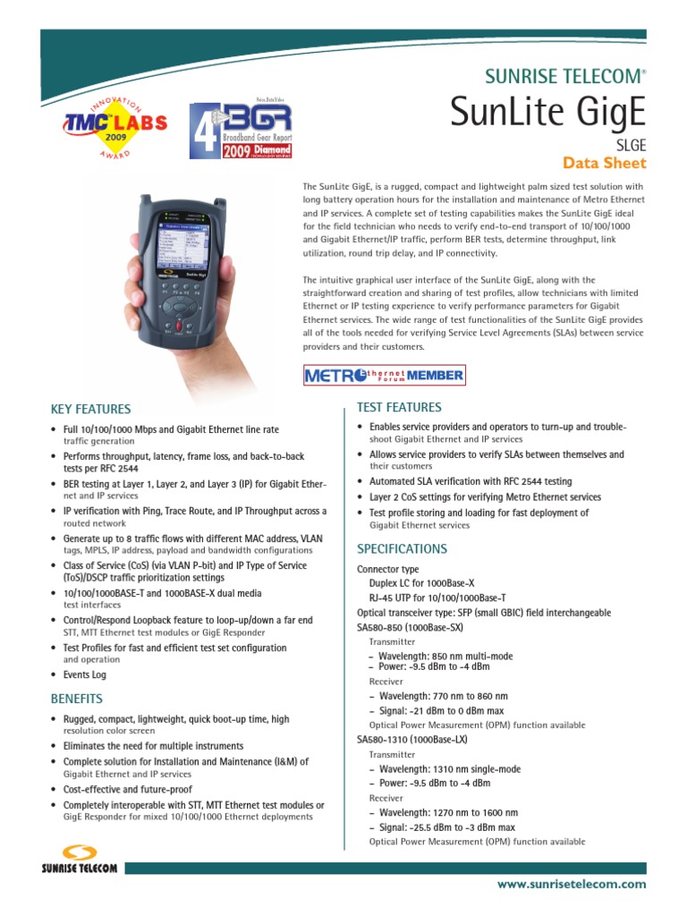 Sunlite Gigebit Ethernet | PDF | Ethernet | Internet Protocols