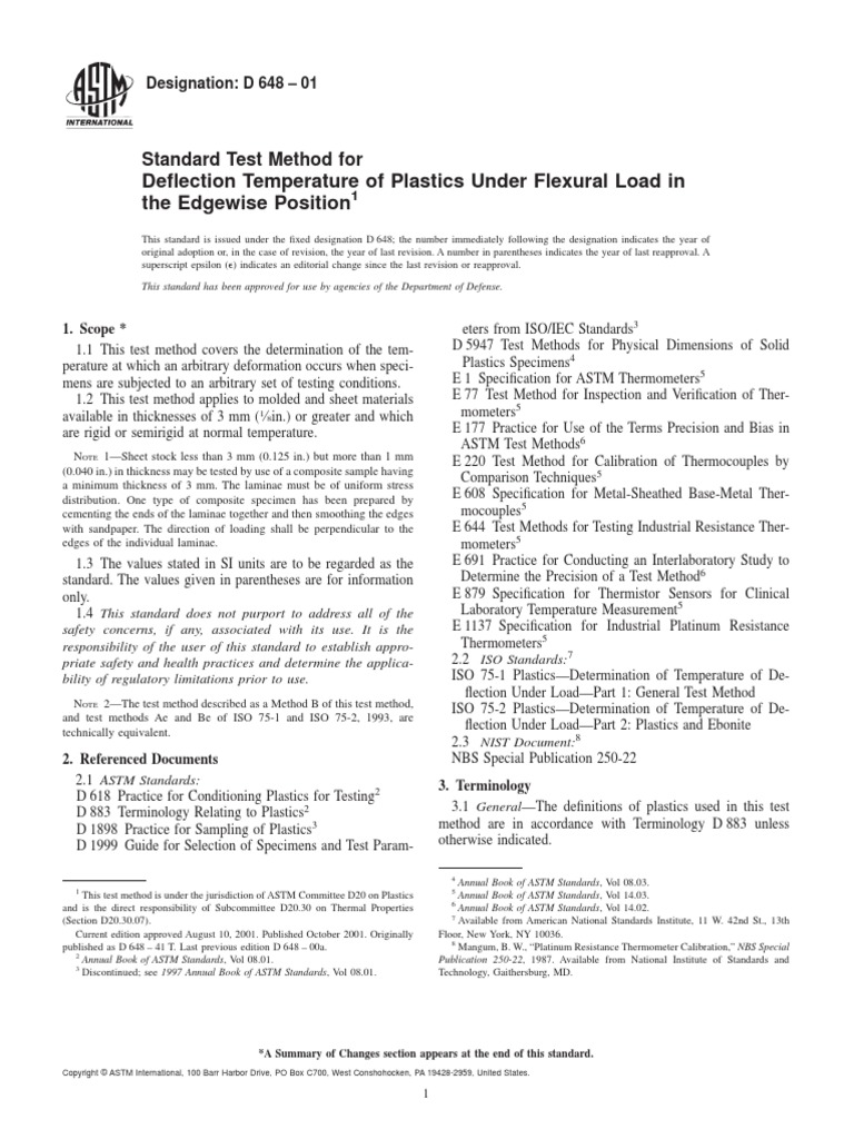 Astm d648 PDF | PDF | Technology & Engineering