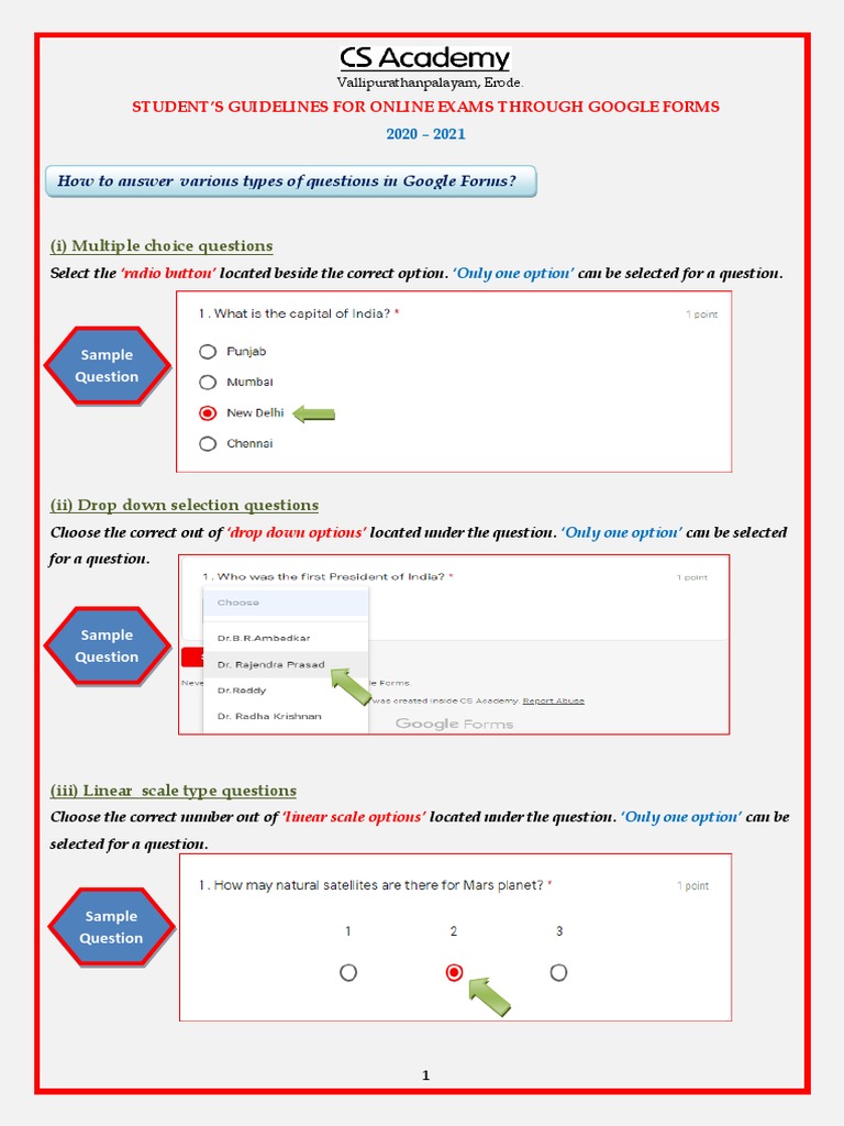 Students Guidelines (Gr.4 - 7) - ONLINE EXAMS THROUGH GOOGLE FORMS ...