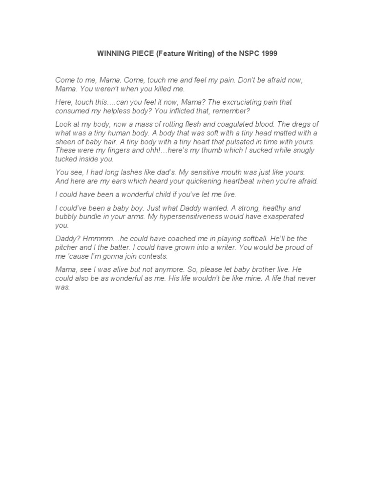 Winning Feature Article of NSPC 1999 | PDF