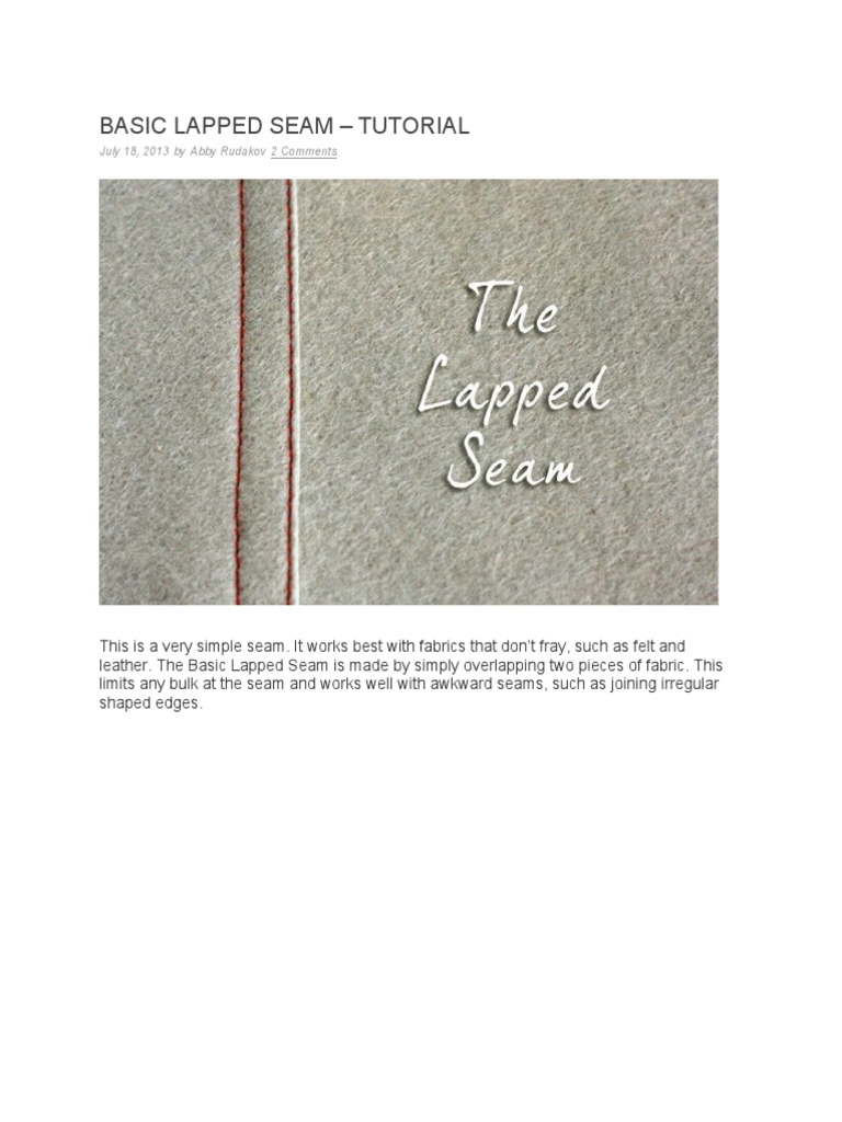 Lapped Seams and Use | PDF | Home & Garden | Art