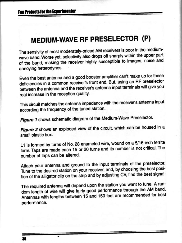 Design and Operation of a Medium-Wave RF Preselector Circuit to Improve ...