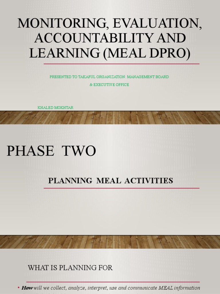 Monitoring, Evaluation, Accountability and Learning (Meal Dpro) | PDF | Evaluation | Information