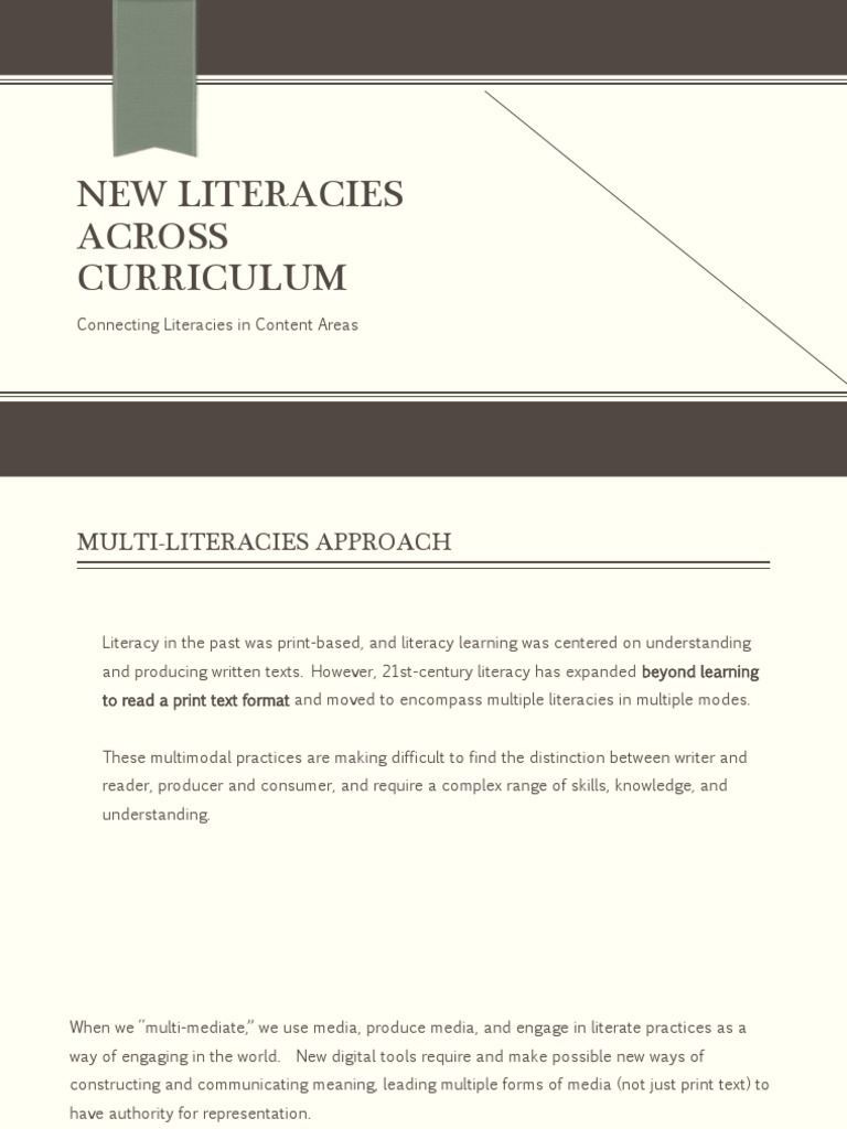 New Literacies Across Curriculum: Connecting Literacies in Content ...
