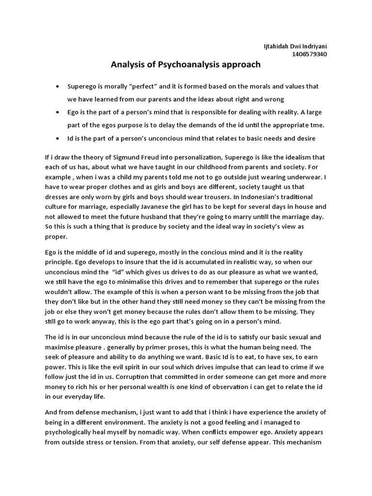 Id Ego Superego (Summary by @sinanditreasure) | PDF | Id | Psychoanalysis
