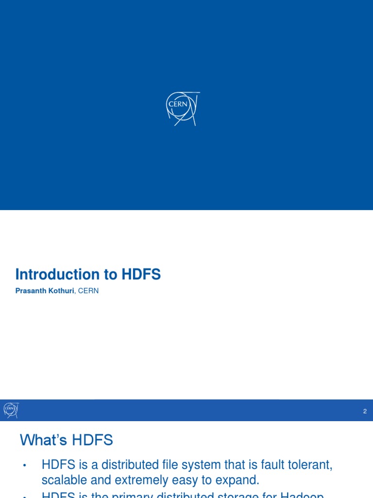 Introduction To Hdfs Pdf Apache Hadoop File System 