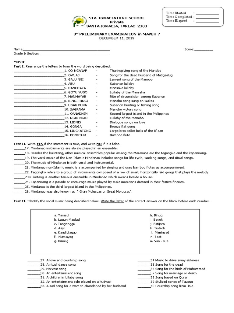 Sta. Ignacia High School Private Santa Ignacia, Tarlac 2303 3 ...