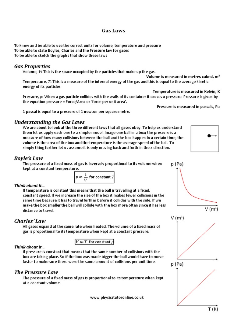 Gas Laws NOTES | PDF | Gases | Temperature