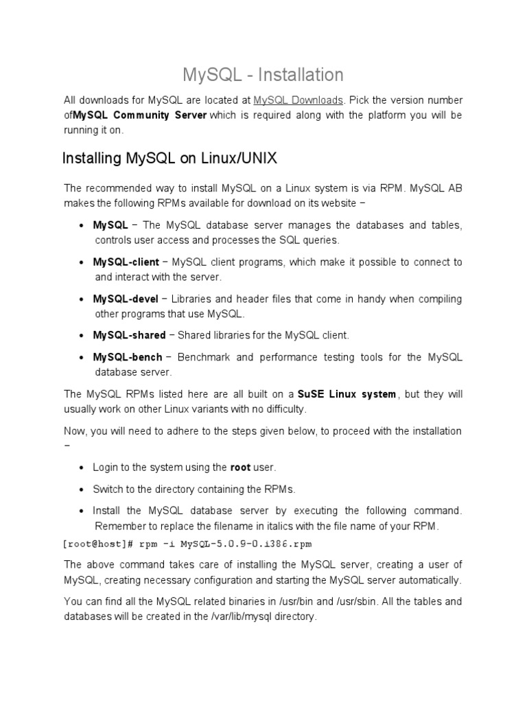 MySQL Instalation | PDF | My Sql | Superuser