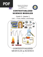Science 8-1st Quarter Module | PDF | Force | Inertia