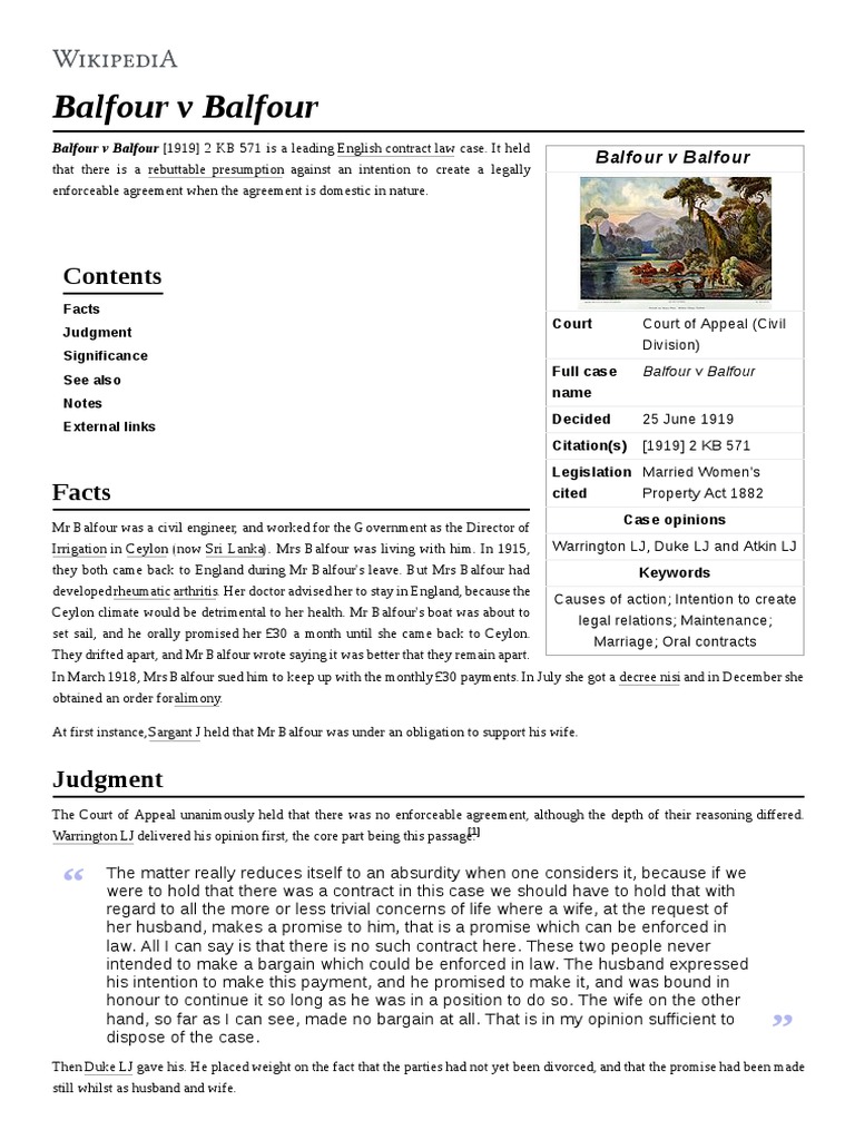 Balfour V Balfour PDF | PDF | Civil Law (Legal System) | Social ...