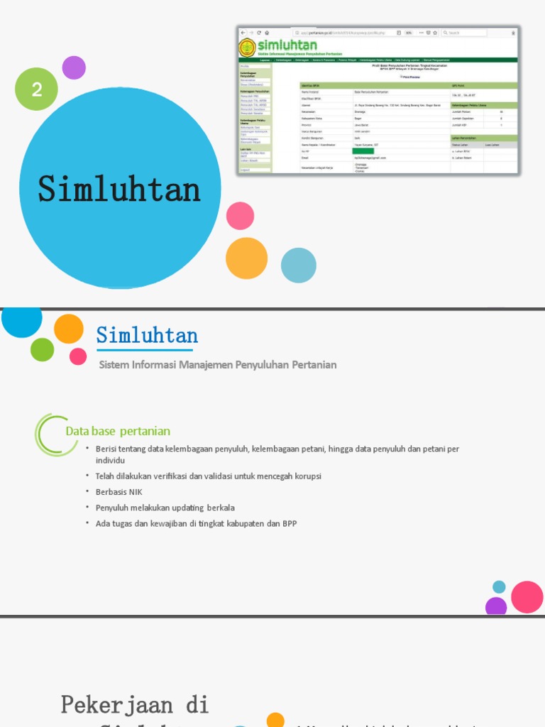 Sistem Informasi Simluhtan Pertanian | PDF | Pengelolaan Keuangan & Uang