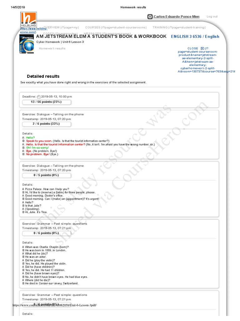 This Study Resource Was: Am Jetstream Elem A Student'S Book & Workbook ...