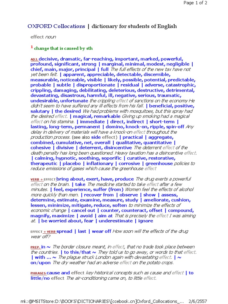 OXFORD Collocations: - Dictionary For Students of English | PDF ...