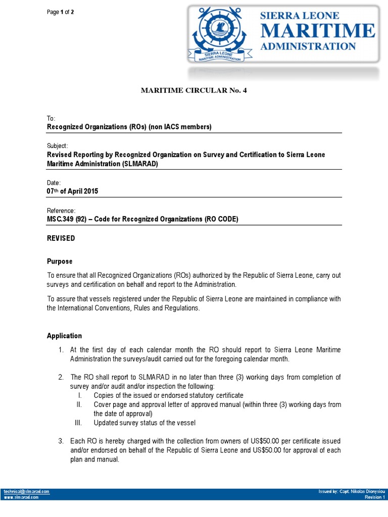 Maritime Circular No. 4 Reporting Requirements | PDF | Social ...