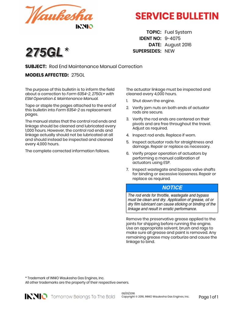 TOPIC: Fuel System IDENT NO: 9-4075 DATE: August 2016 Supersedes: New ...