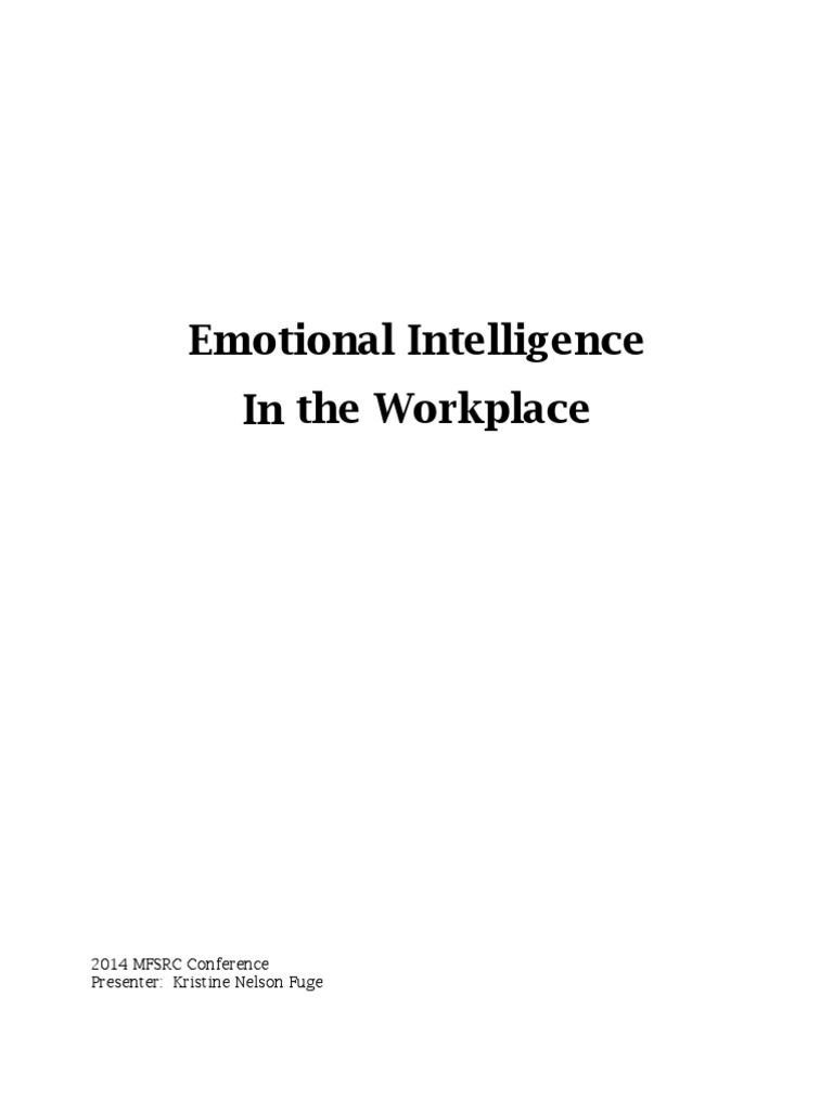 Emotional Intelligence - HANDOUT | PDF | Emotional Intelligence | Feeling