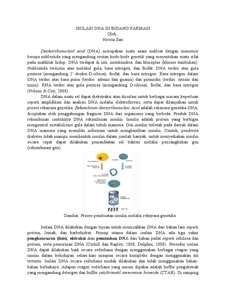 Isolasi Dna Di Bidang Farmasi | PDF