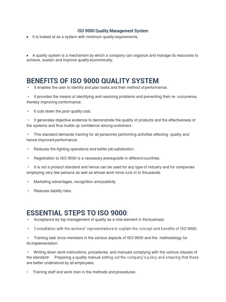 ISO 9000 Quality Management System | PDF | Iso 9000 | Quality ...