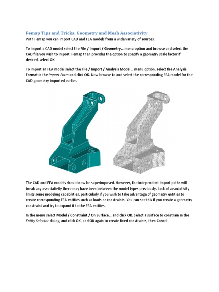 Femap Tips and Tricks: Geometry and Mesh Associativity | PDF Femap Tips and Tricks: Geometry and Mesh Associativity | PDF