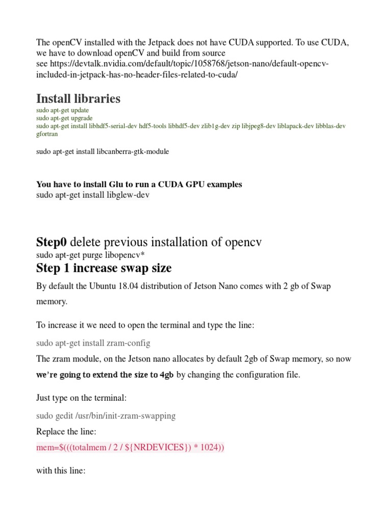 The OpenCV Installed With The Jetpack Does Not Have CUDA Supported | PDF | Free Software ...