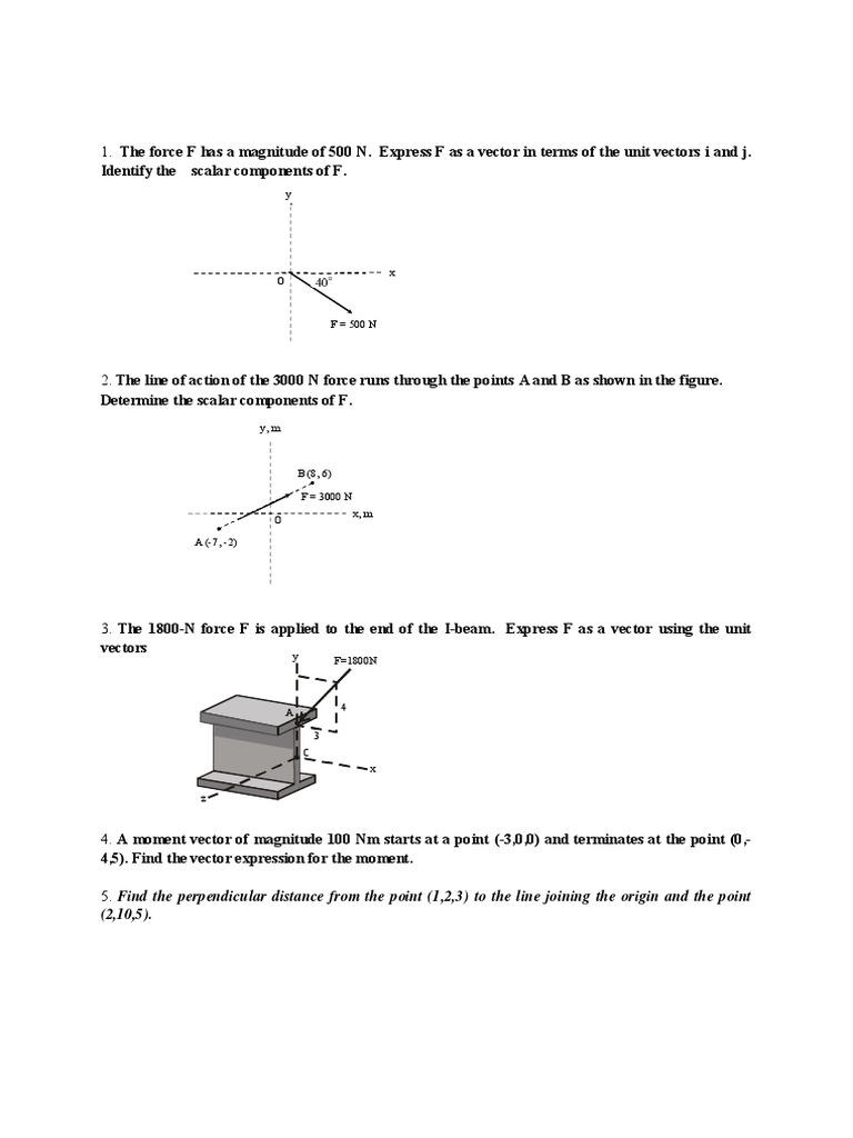 Assignment-1 - Engg Mech-1 | PDF | Euclidean Vector | Force