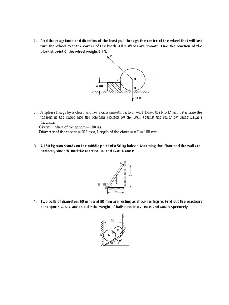 Assignment-2 - Engg Mech PDF | PDF | Weight | Tension (Physics)