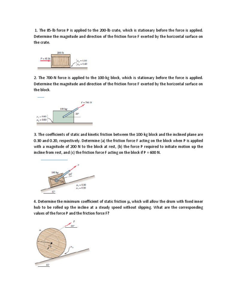 Assignment-3 - Engg Mech PDF | PDF | Friction | Force