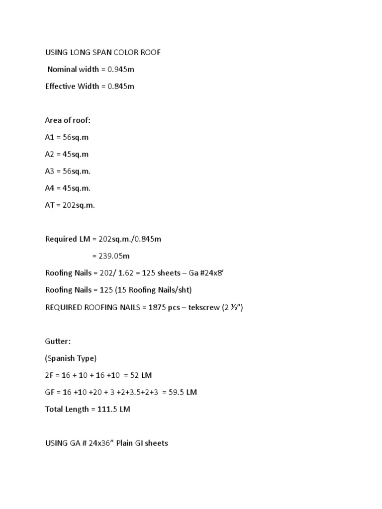 Using Long Span Color Roof | PDF