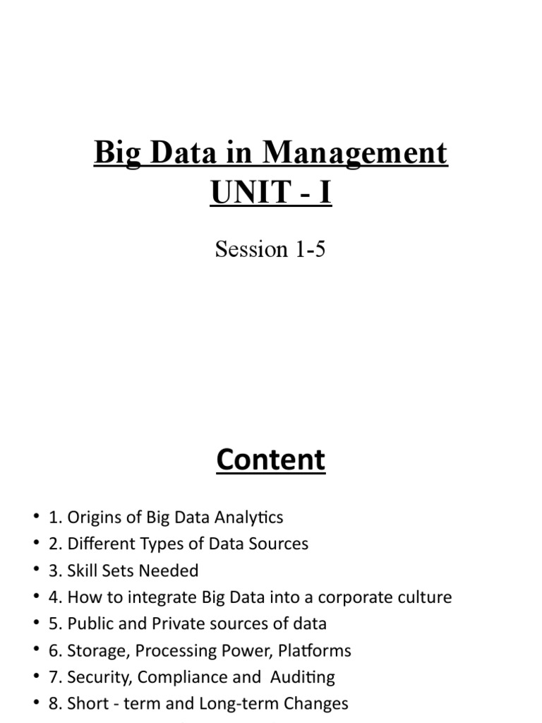 BDM Unit I Slides Part 2 | PDF | Analytics | Big Data